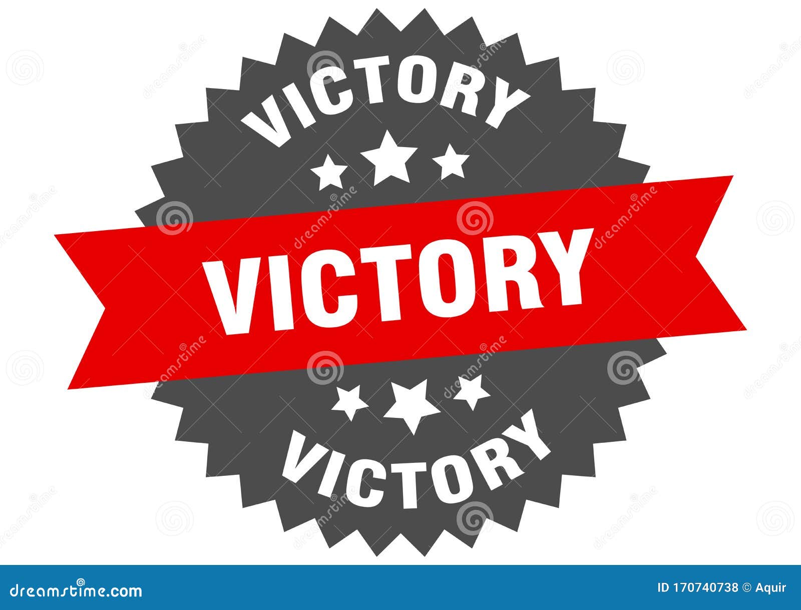 Victory Sign. Victory Circular Band Label. Victory Sticker Stock Vector ...