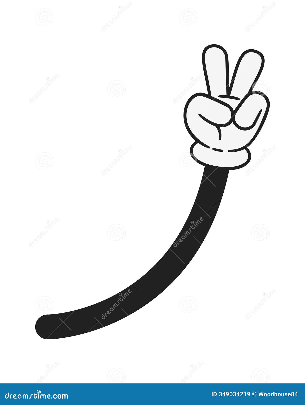 Victory Sign Comic Hand Gesture Stock Vector - Illustration of comic ...