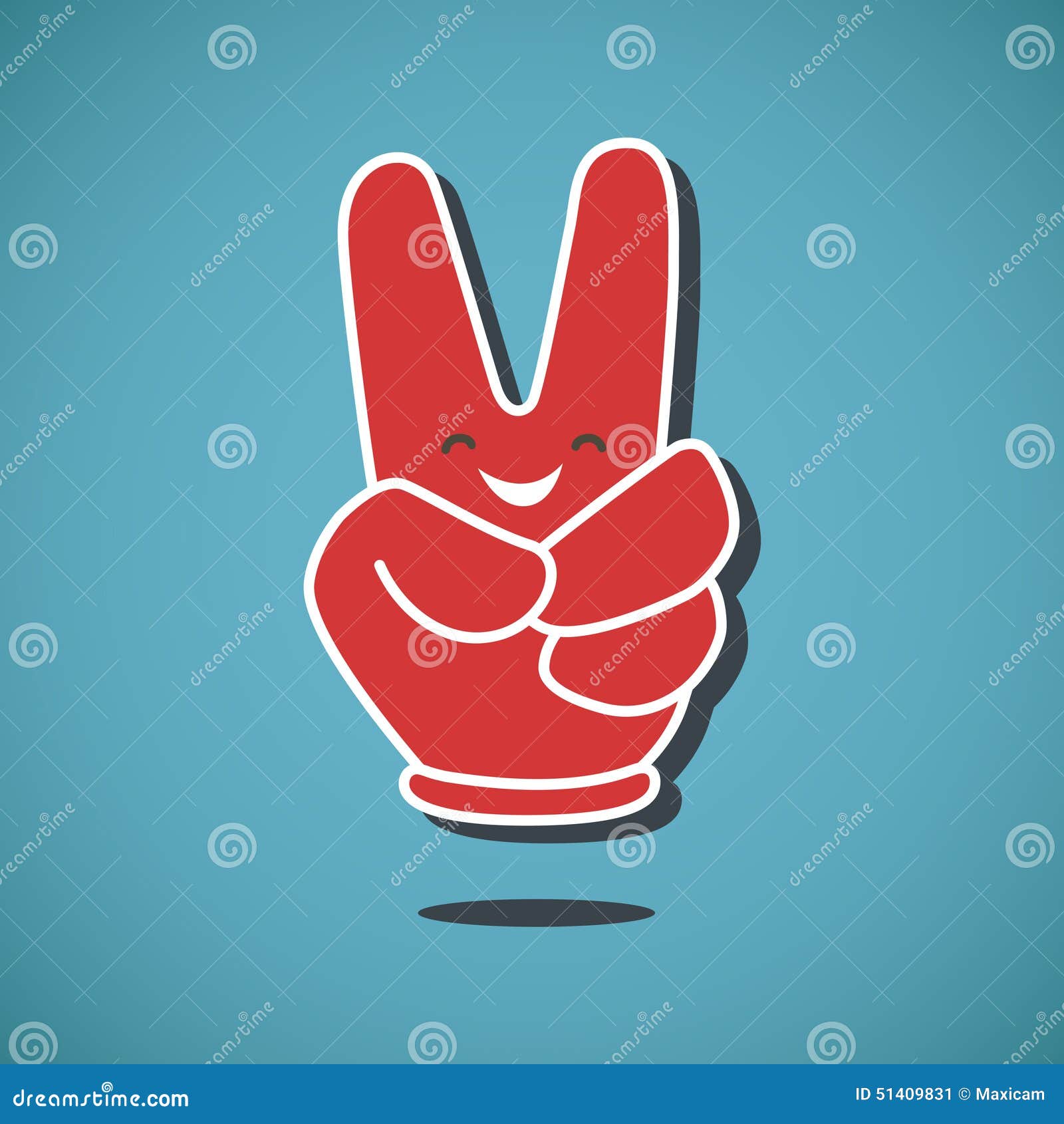 Victory sign stock vector. Illustration of funny, cool - 51409831
