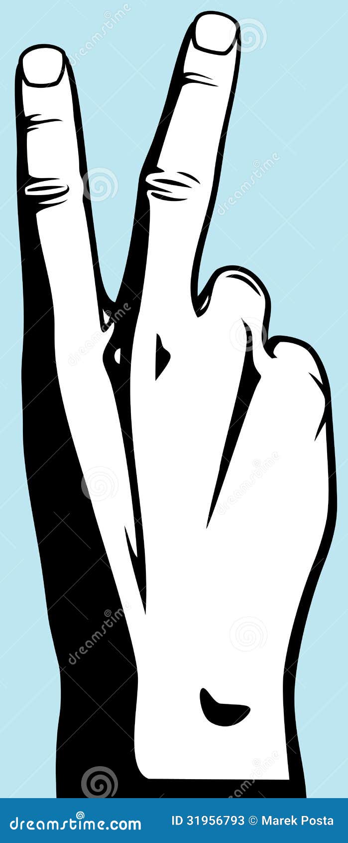 Victory sign stock vector. Illustration of signal, shape - 31956793