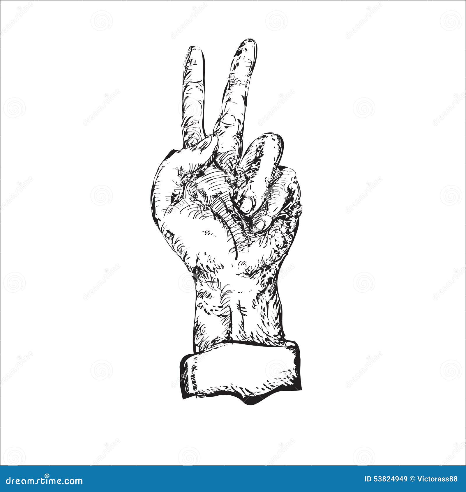 Victory Sign stock vector. Illustration of communication - 53824949