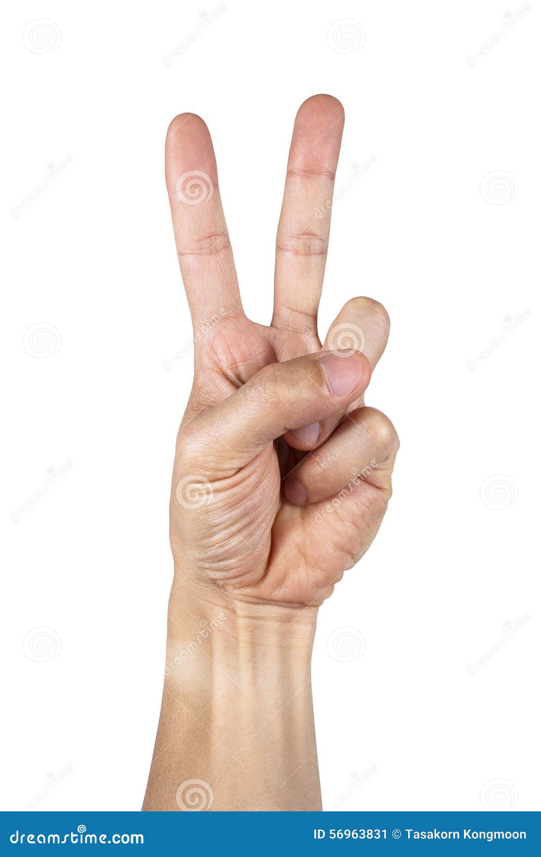 Victory Sign by Hand Isolated on White Stock Image - Image of greeting ...