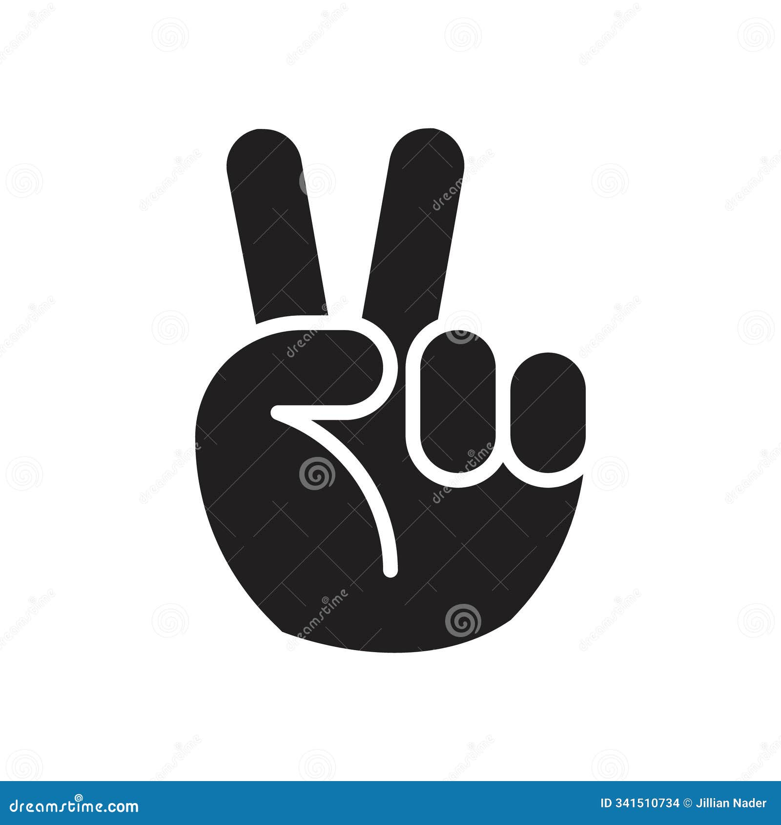 Victory Sign Icon Flat Line Illustration Stock Illustration ...