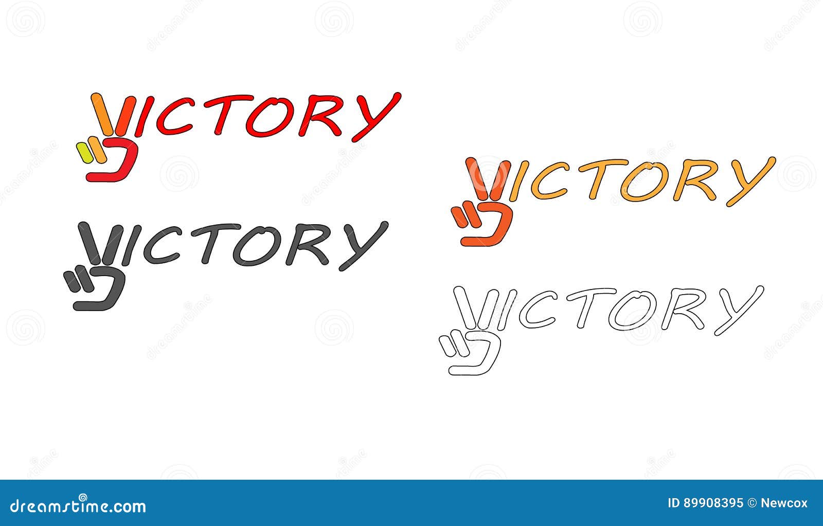Victory sign logo stock vector. Illustration of cool - 89908395