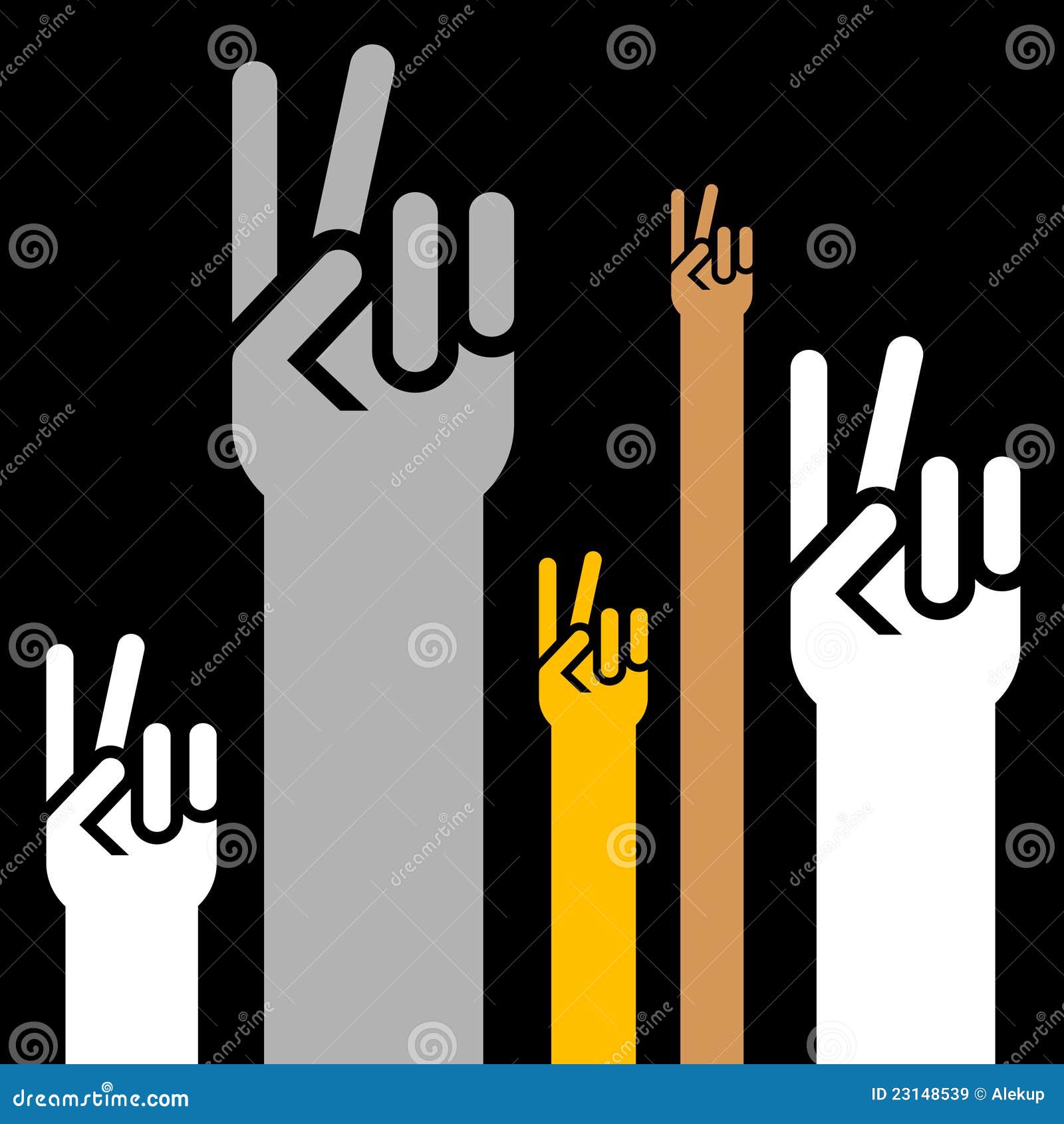 Victory signs stock vector. Illustration of expressing - 23148539