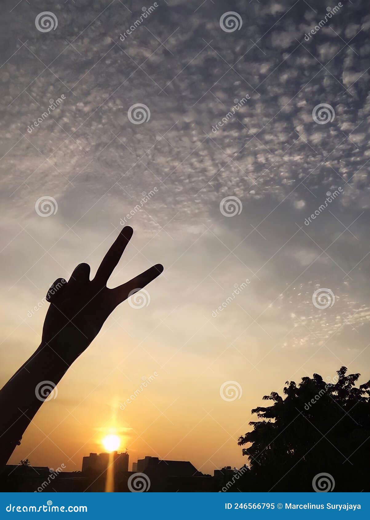 Victory Signs at Sunset View Stock Image - Image of sunset, signs ...