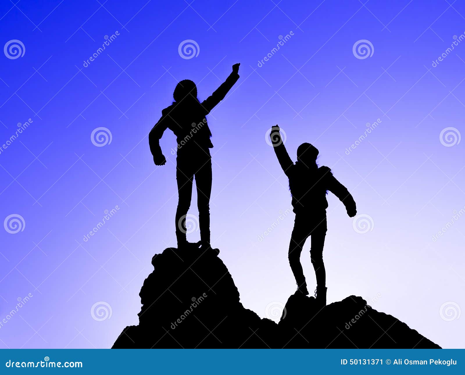 Victory silhouette stock image. Image of clambering, peak - 50131371