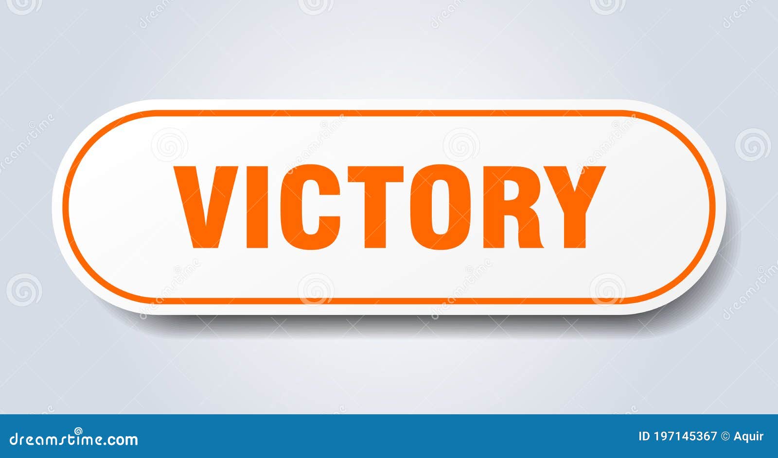 Victory sticker. stock vector. Illustration of sticker - 197145367