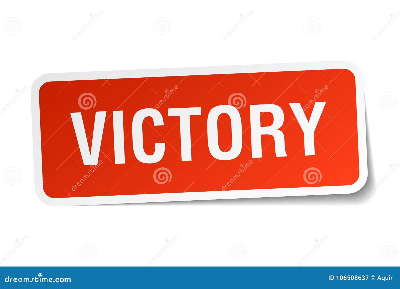 Victory sticker stock vector. Illustration of banner - 106508637