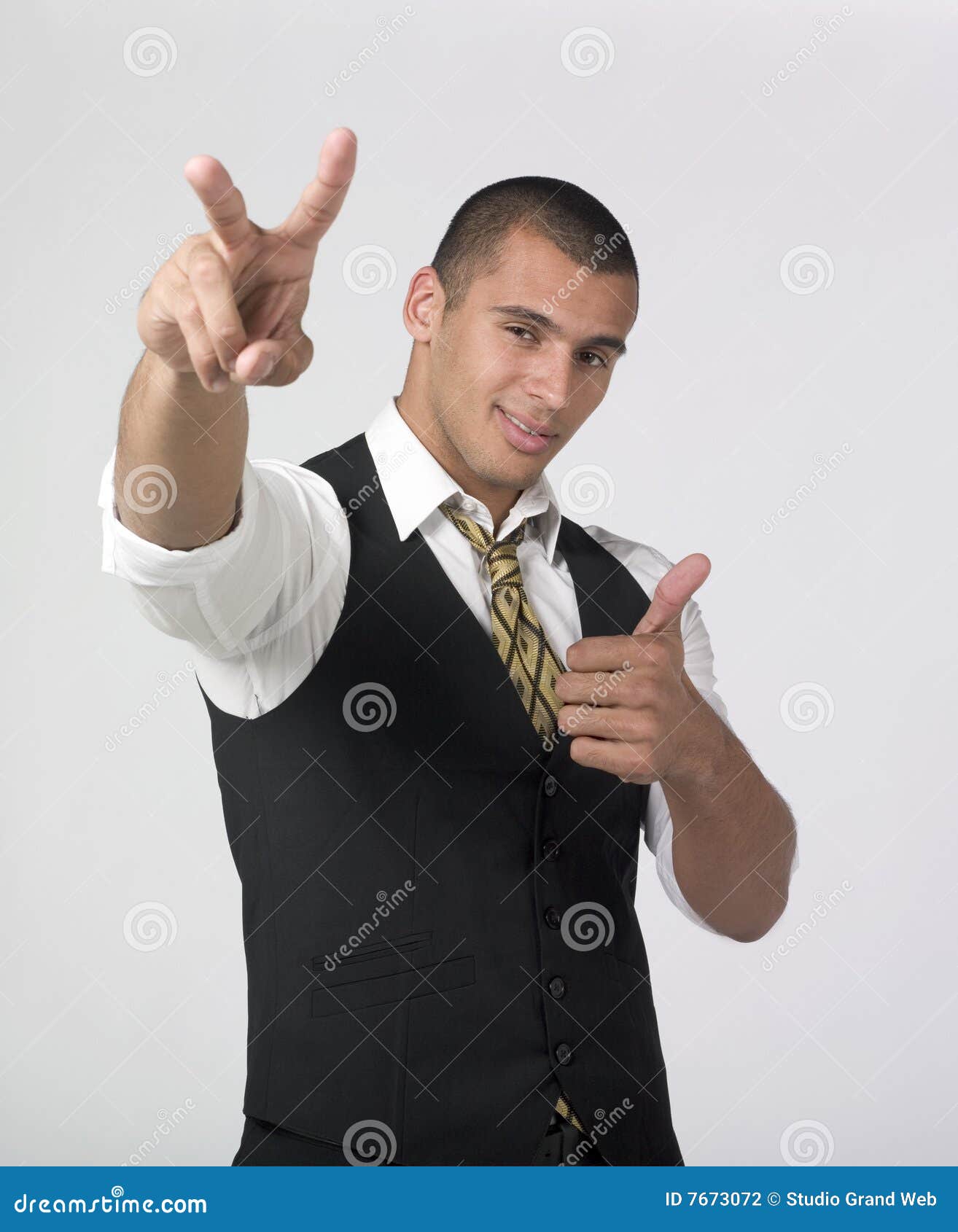 Victory and Success Gesture Stock Photo - Image of worker, fingers: 7673072