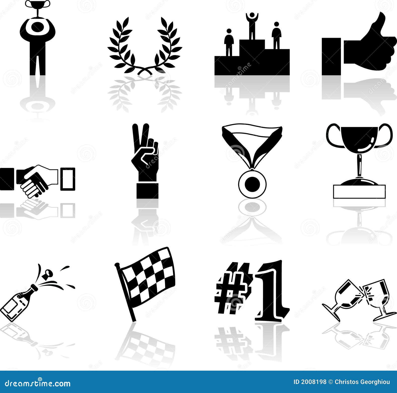Victory and Success Icon Set Series Design Elements Stock Vector ...