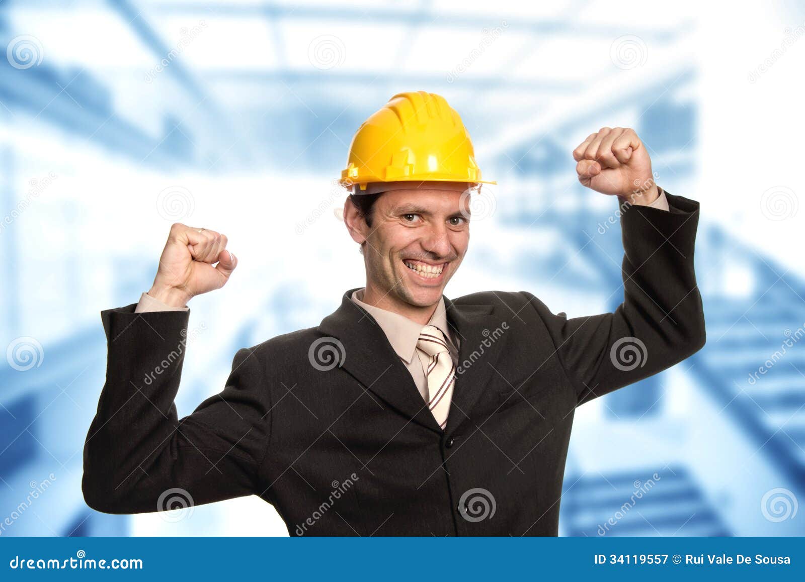 Victory stock image. Image of engineer, happy, expression - 34119557