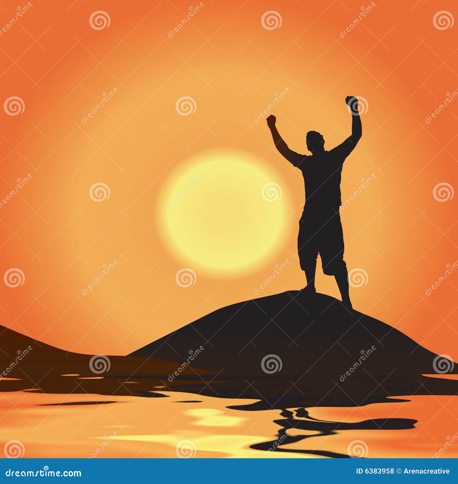 Victory at Sunset stock illustration. Illustration of person - 6383958