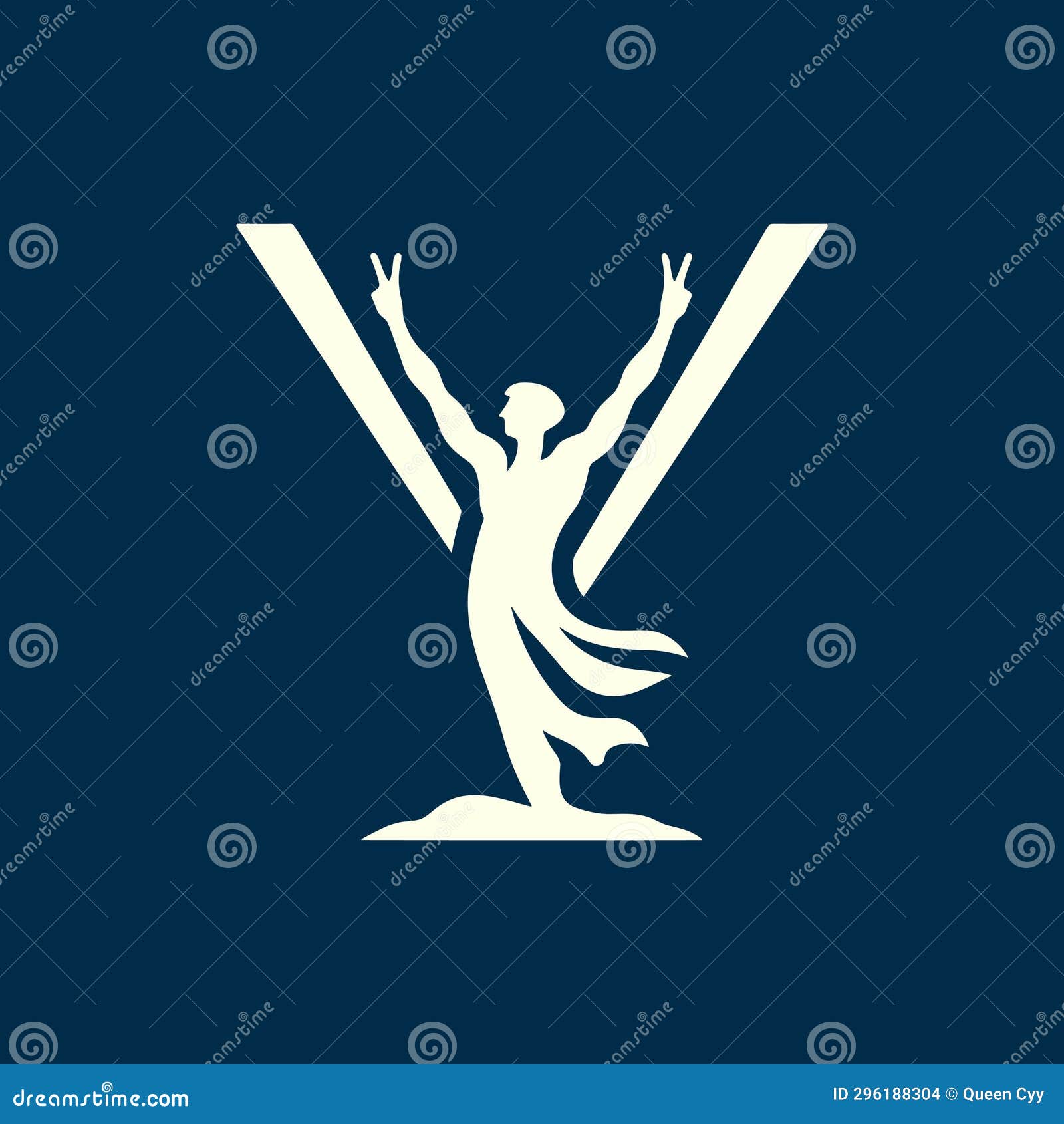 Vector Illustration of Victory Man Statue Stock Vector - Illustration ...