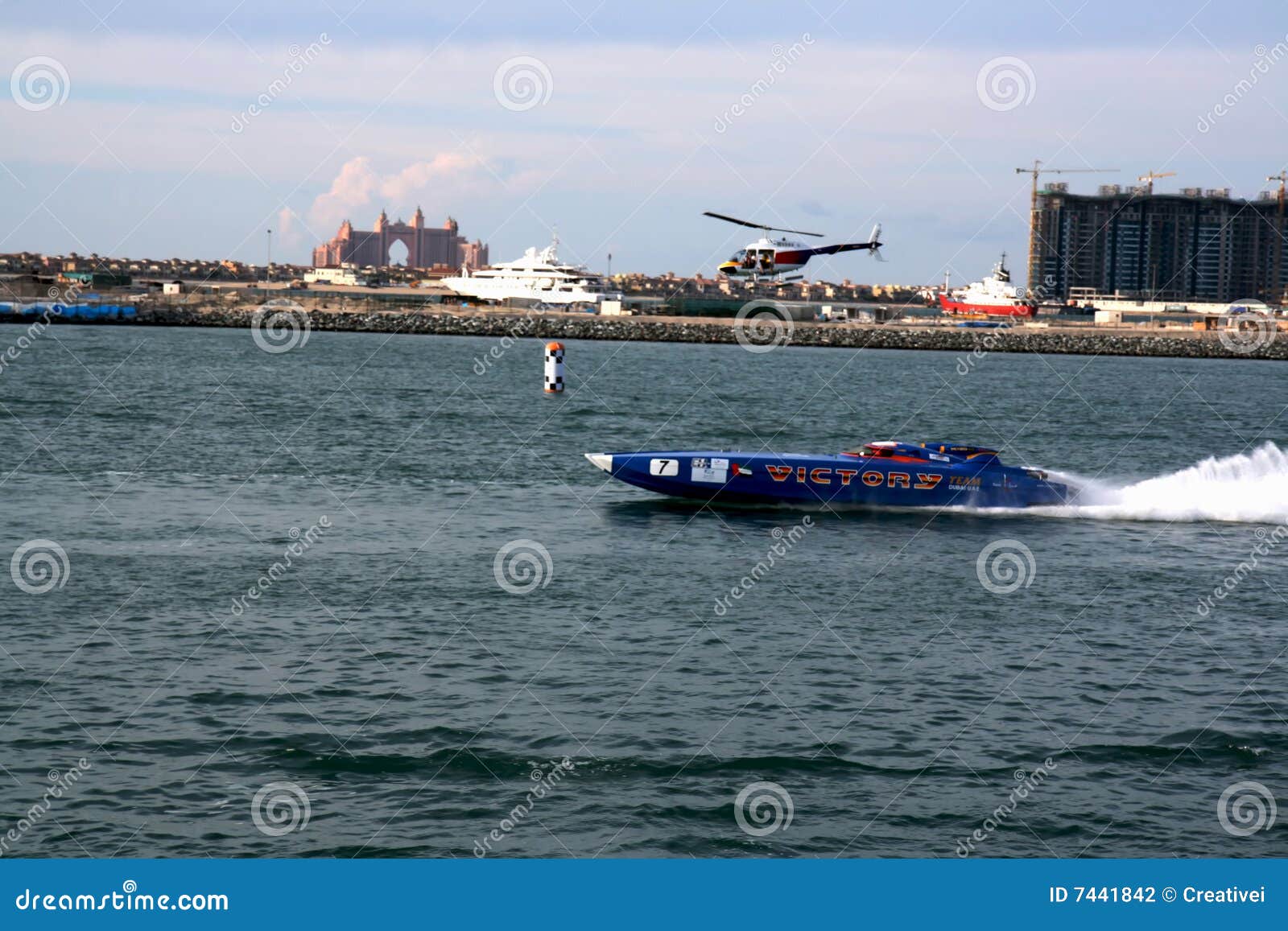 Victory Team boat editorial photography. Image of dubai - 7441842