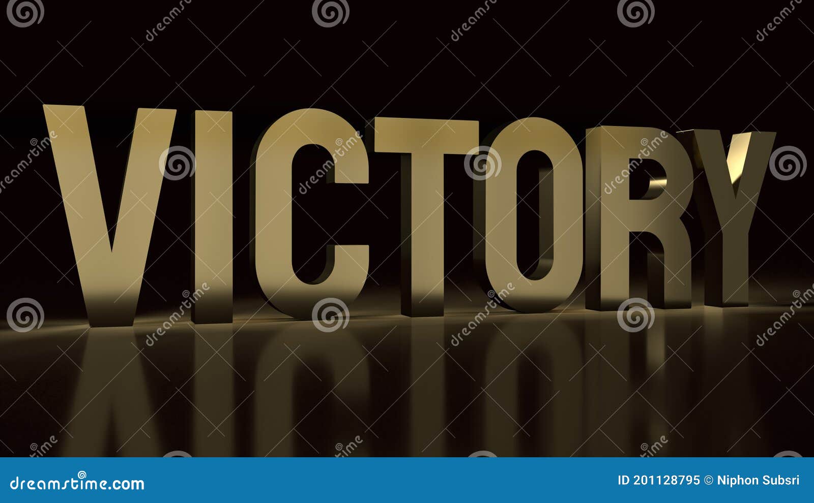 The Victory Text Gold Surface in Black Background 3d Rendering Stock ...