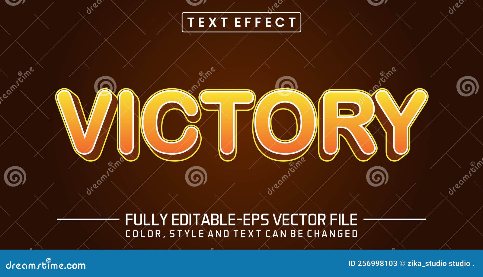 Victory Text Style Effect Editable Stock Vector - Illustration of style ...