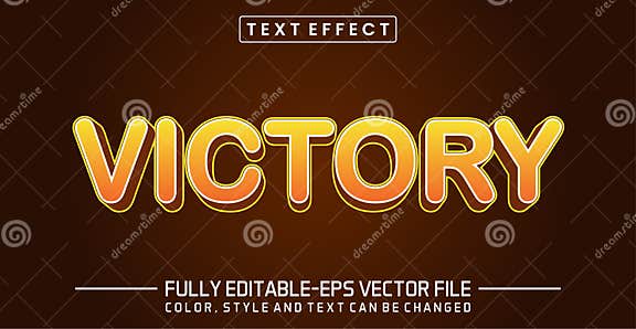 Victory Text Style Effect Editable Stock Vector - Illustration of style ...