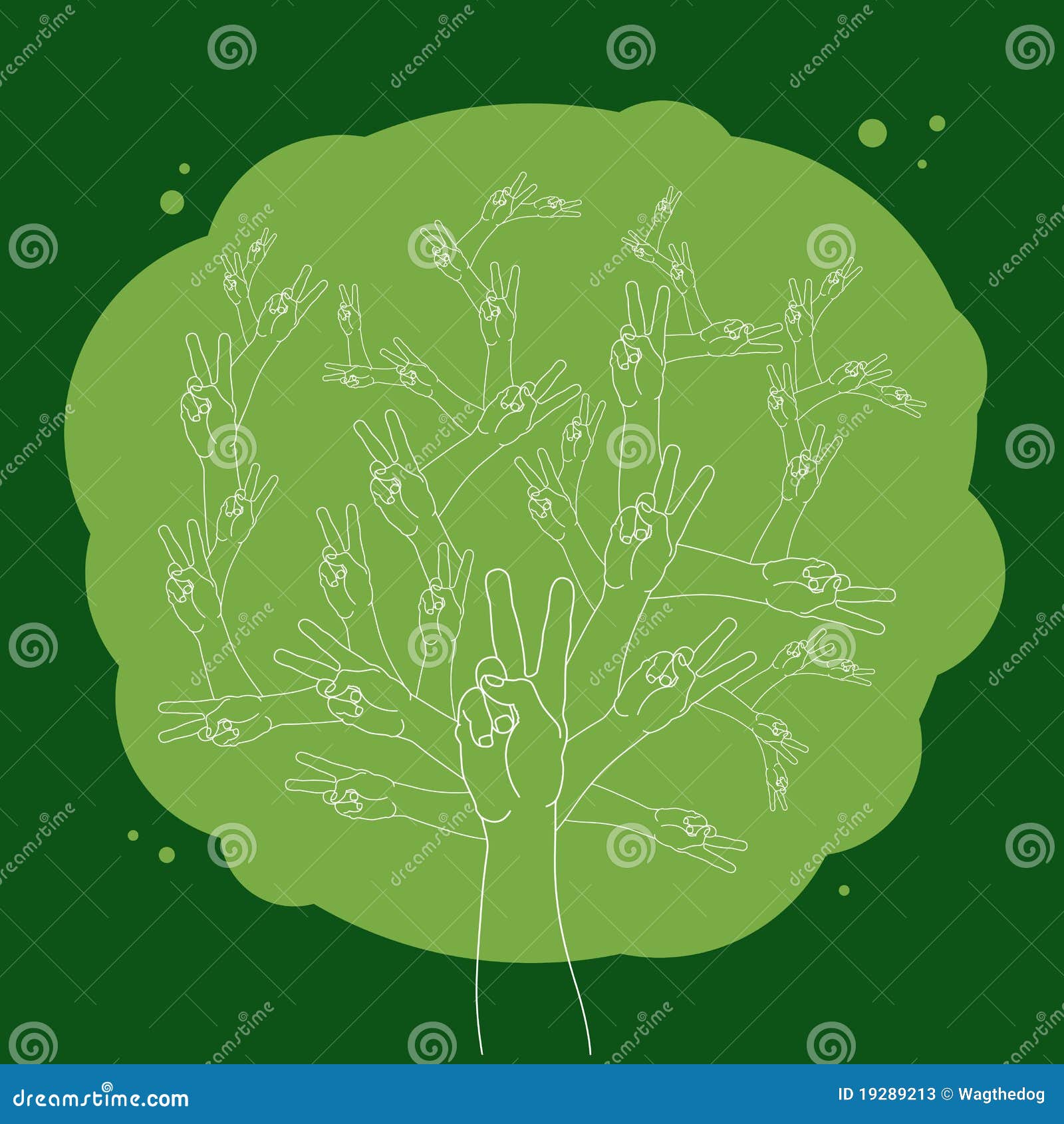 Victory tree stock vector. Illustration of peace, double - 19289213