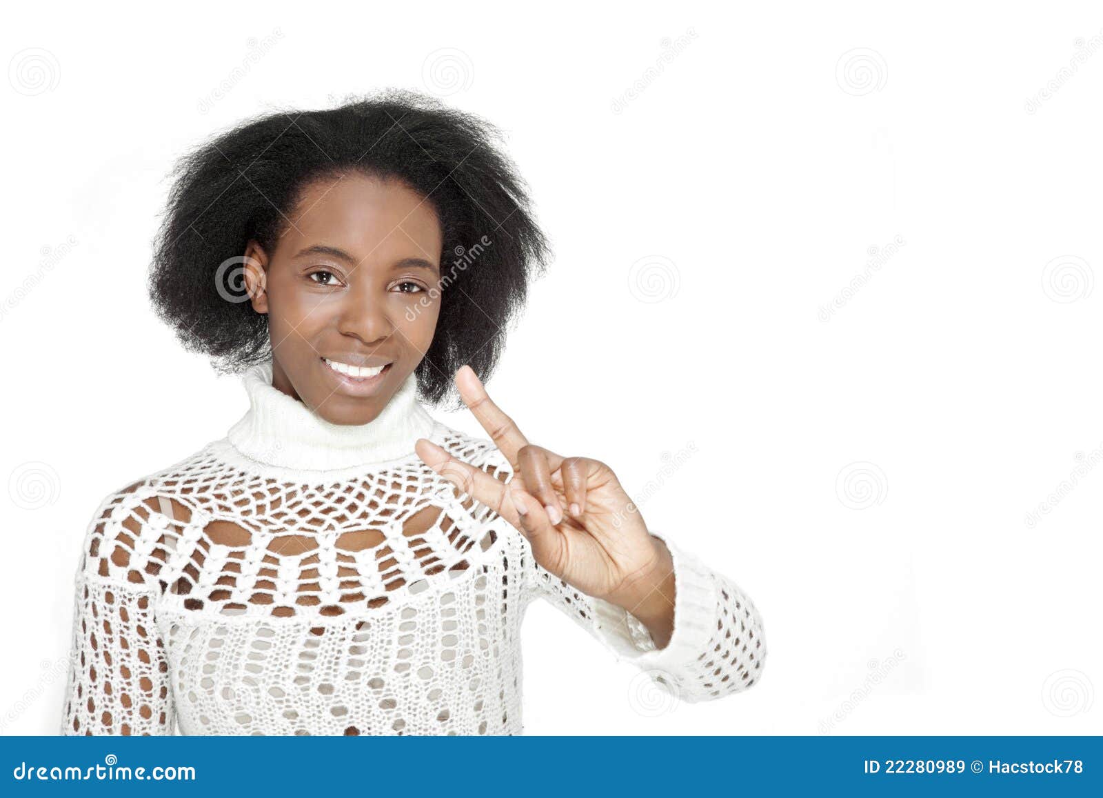 Victory woman stock image. Image of african, attractive - 22280989