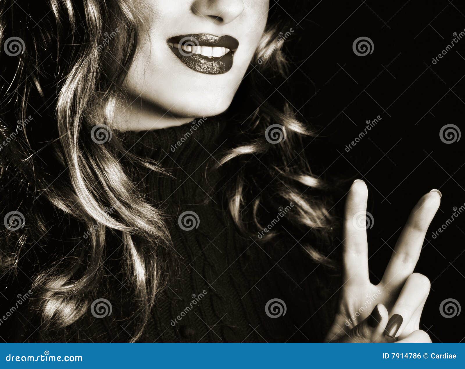 Victory woman stock photo. Image of adult, hand, happiness - 7914786