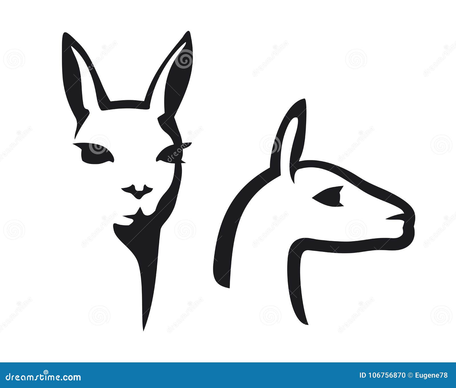 Vicuna head illustration stock vector. Illustration of symbol - 106756870