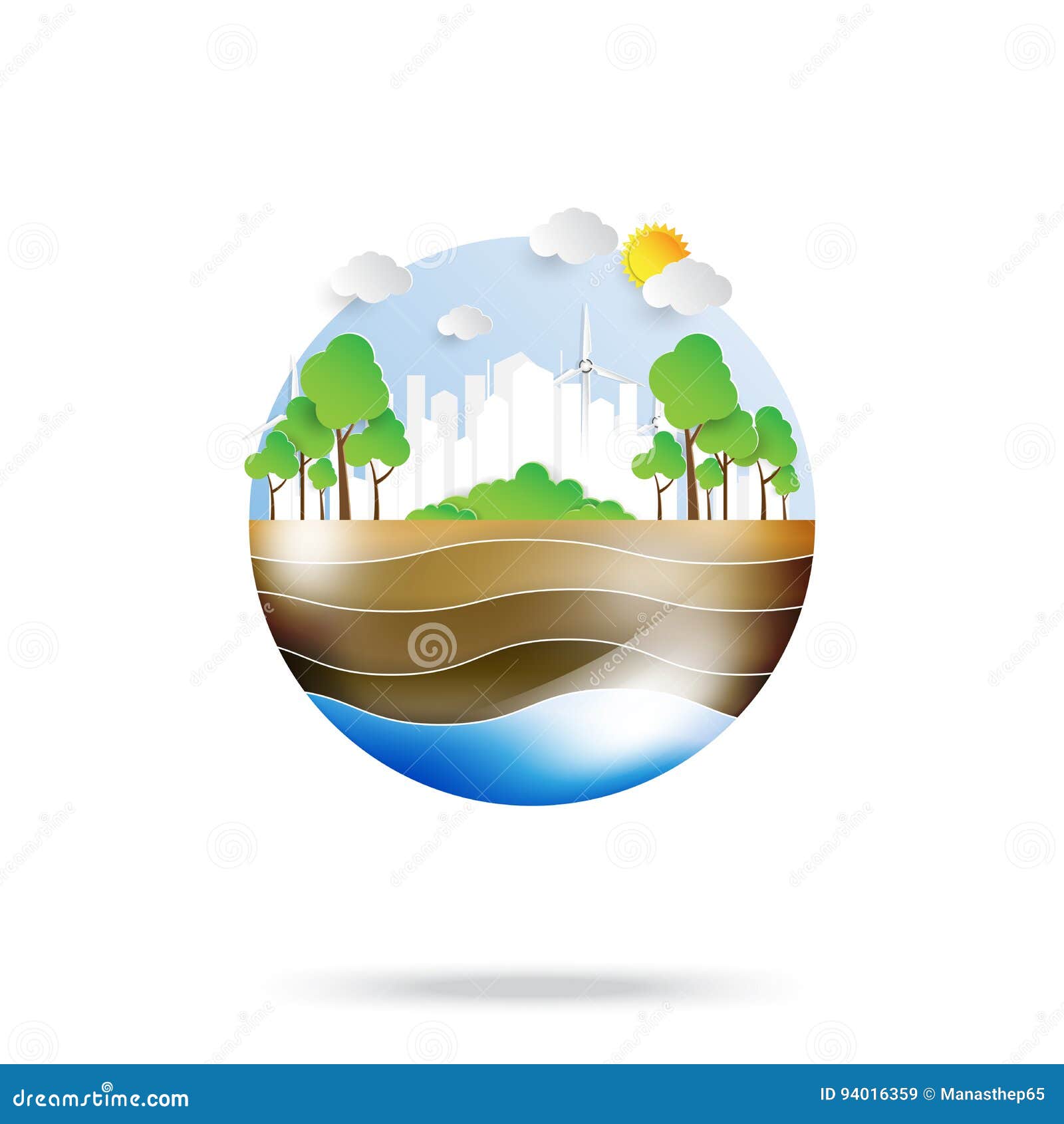 Vida Verde Com Conceito Do Eco E Do Ambiente Ilustração do Vetor ...