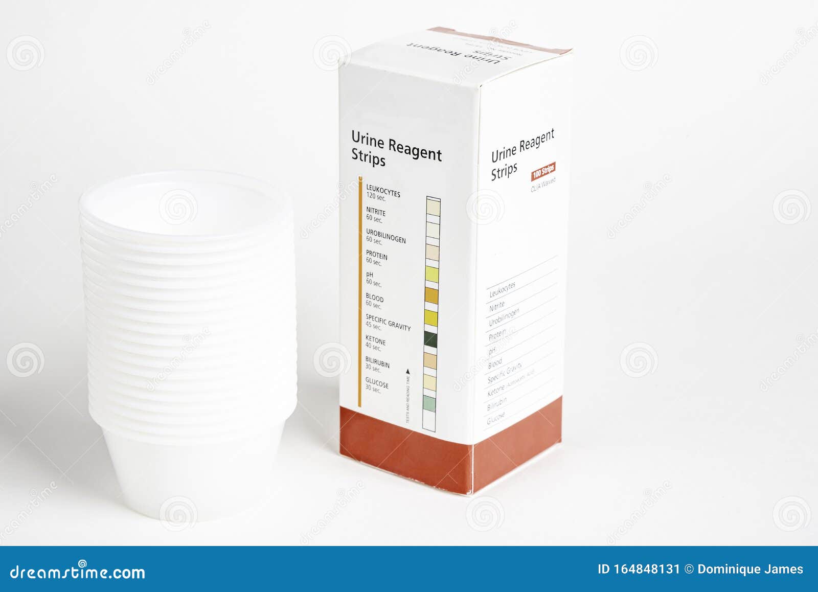 Urine Strips Box and a Stack of Plastic Containers Editorial Photo ...