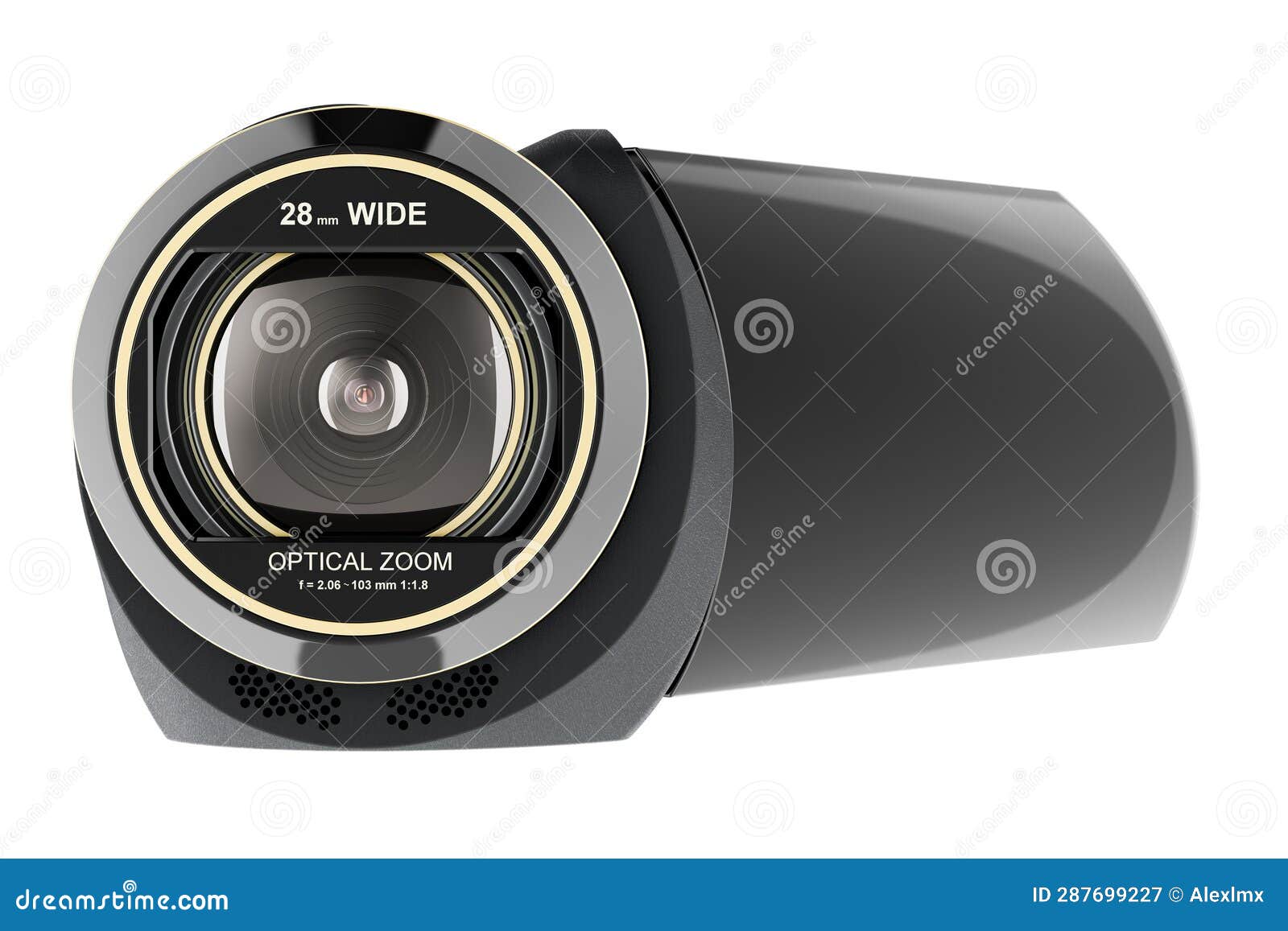 Videcamera, Camcorder, Front View. 3D Rendering Stock Illustration ...