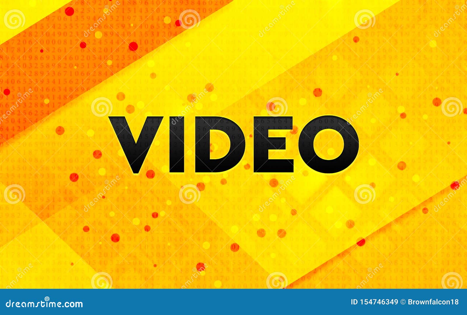 Video Abstract Digital Banner Yellow Background Stock Illustration ...