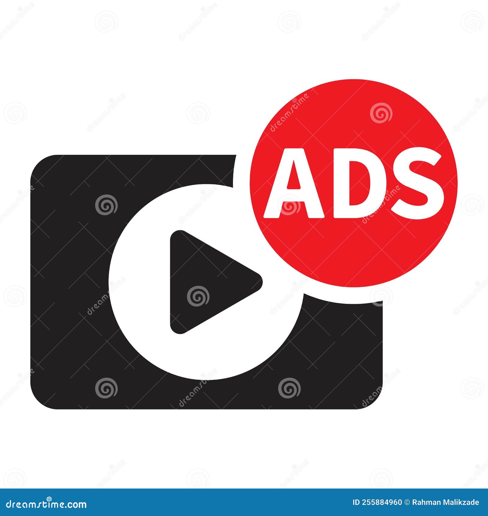 Video Ads Icon. Video Advertising Vector Illustration Stock Vector ...