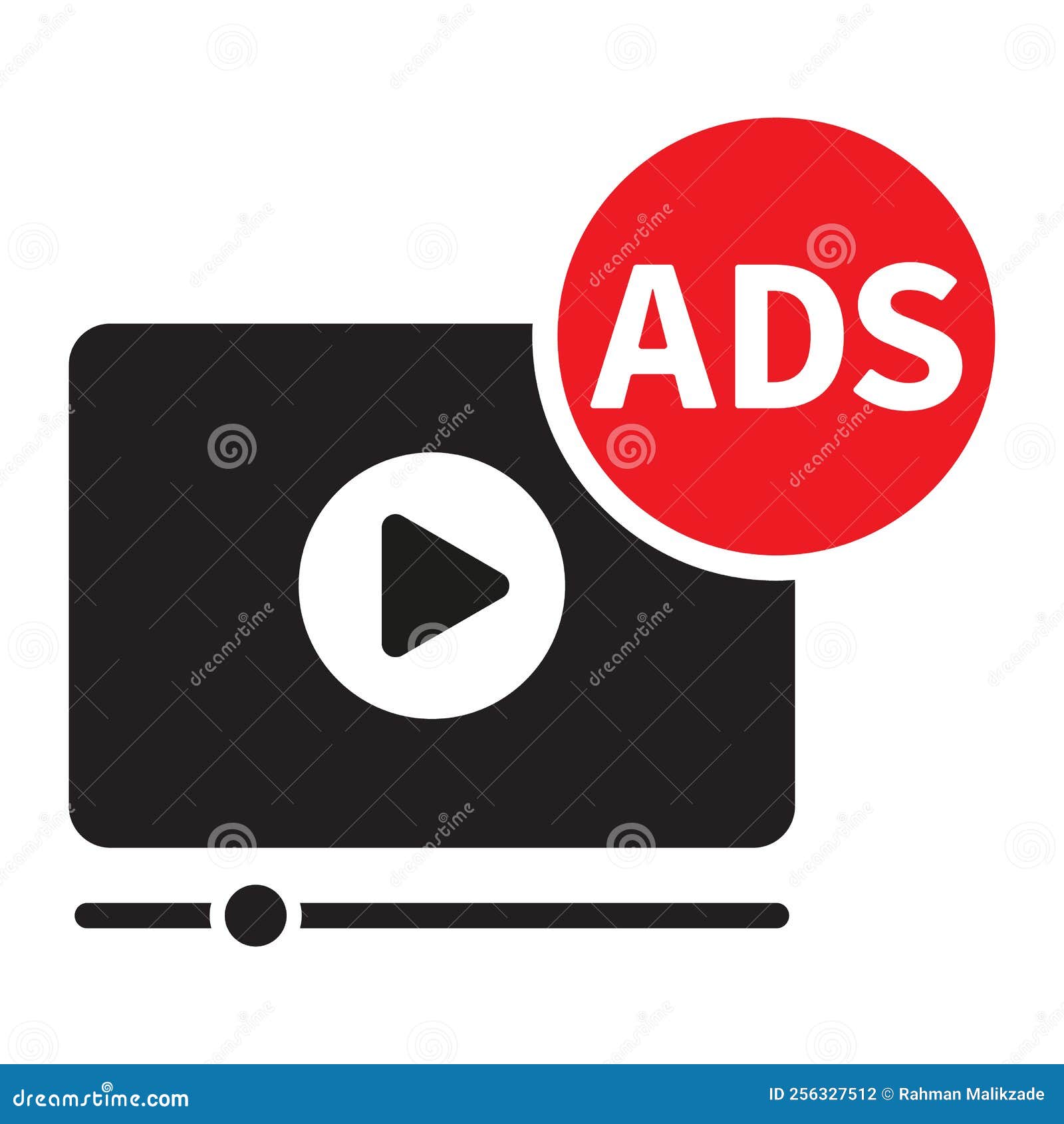 Video Ads Icon. Video Advertising Vector Illustration Stock Vector ...