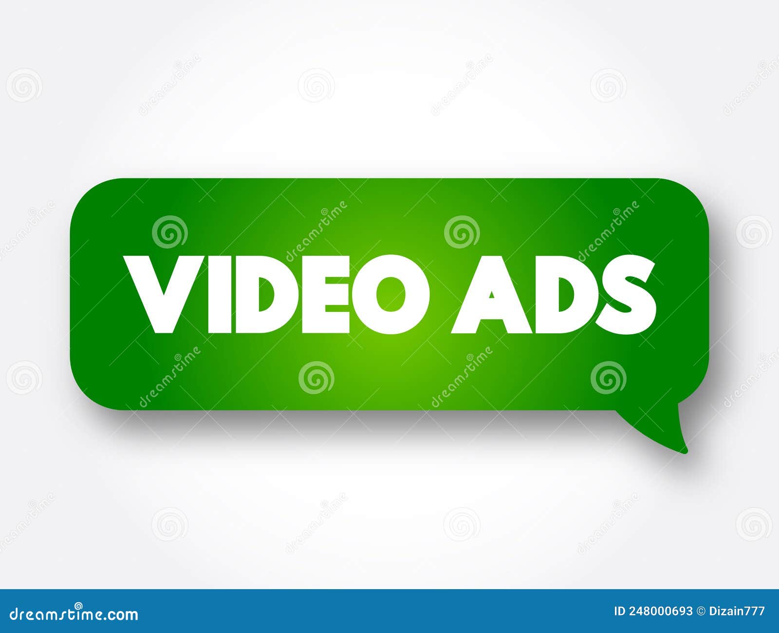 Video Ads Text Message Bubble, Concept Background Stock Illustration ...