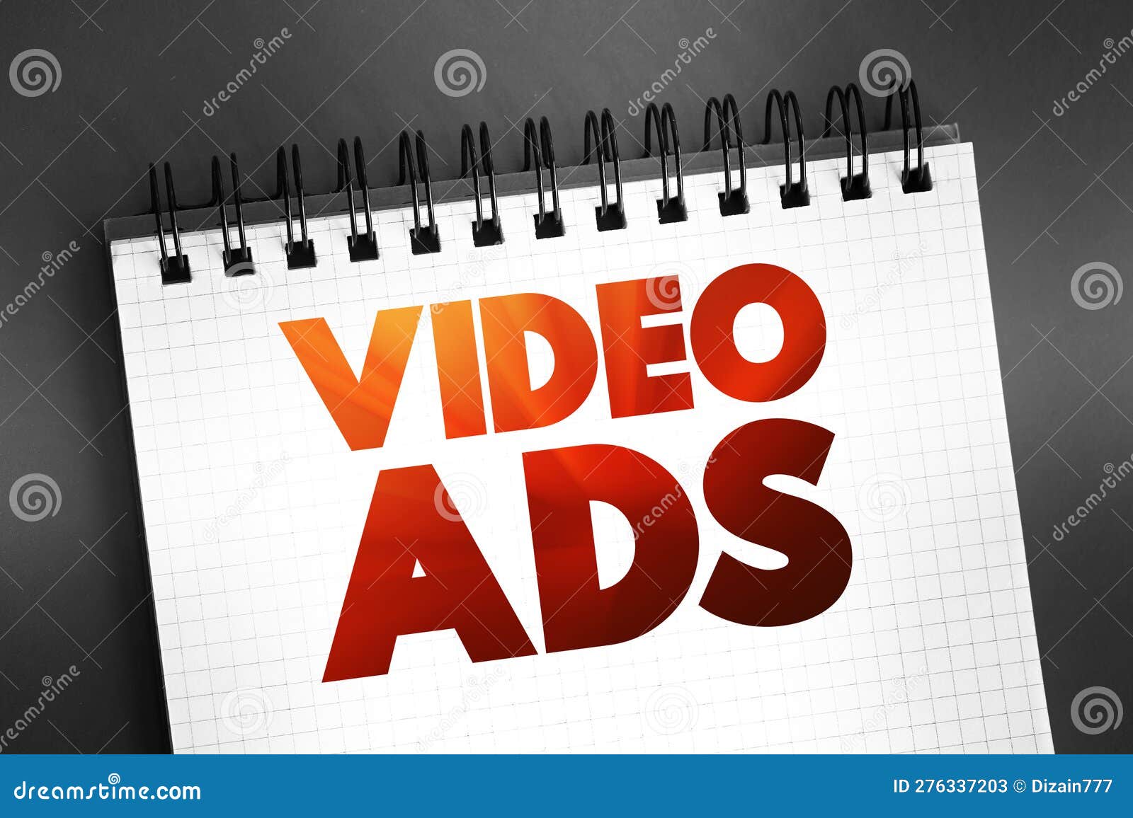 Video Ads Text on Notepad, Concept Background Stock Illustration ...