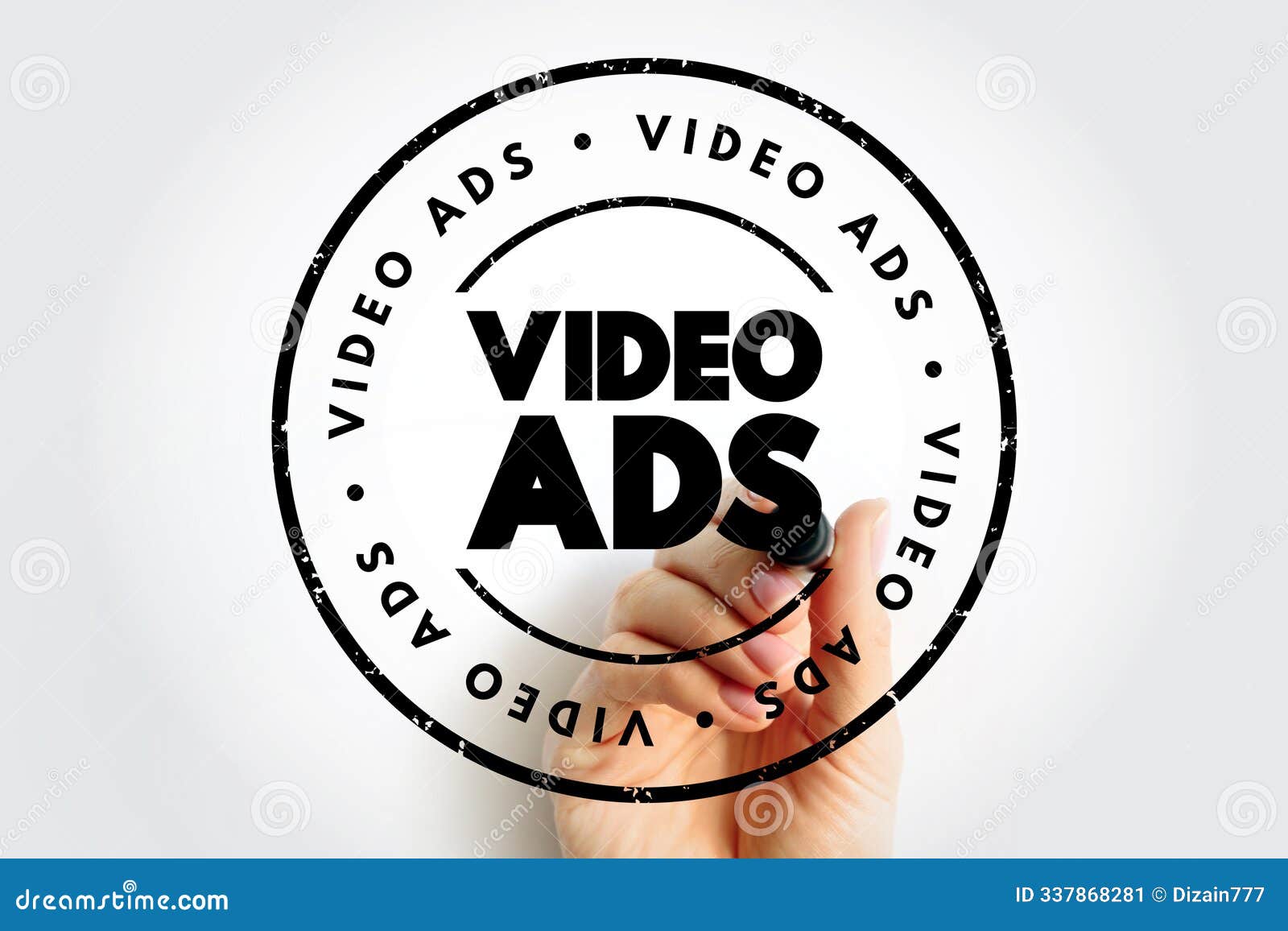 Video Ads Text Stamp, Concept Background Stock Illustration ...