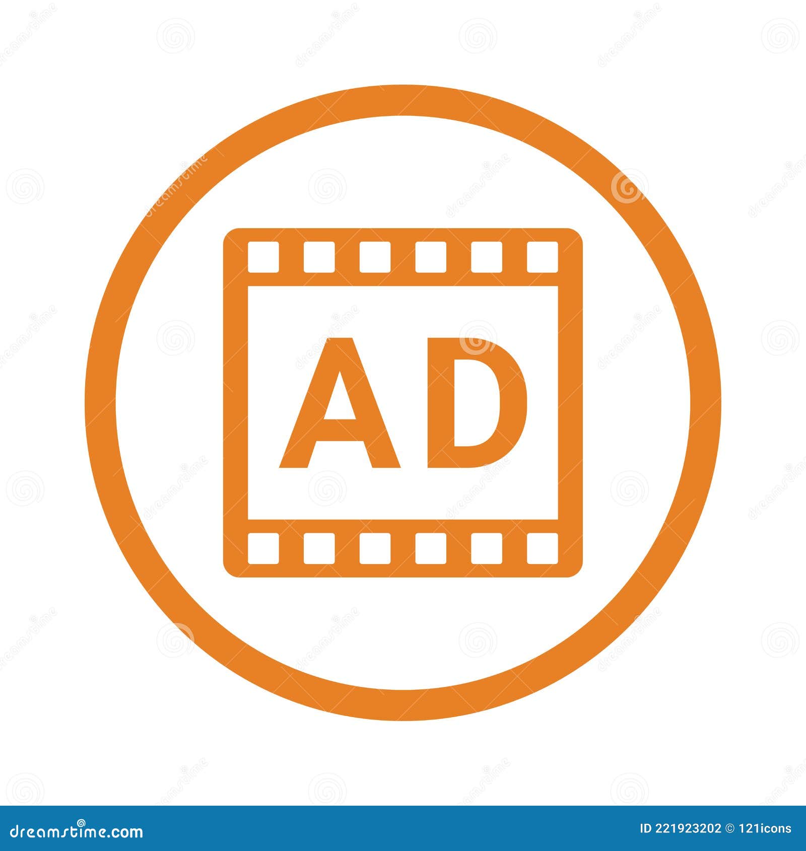 Video, Advertisement, Ad Icon. Orange Color Vector EPS Stock Vector ...