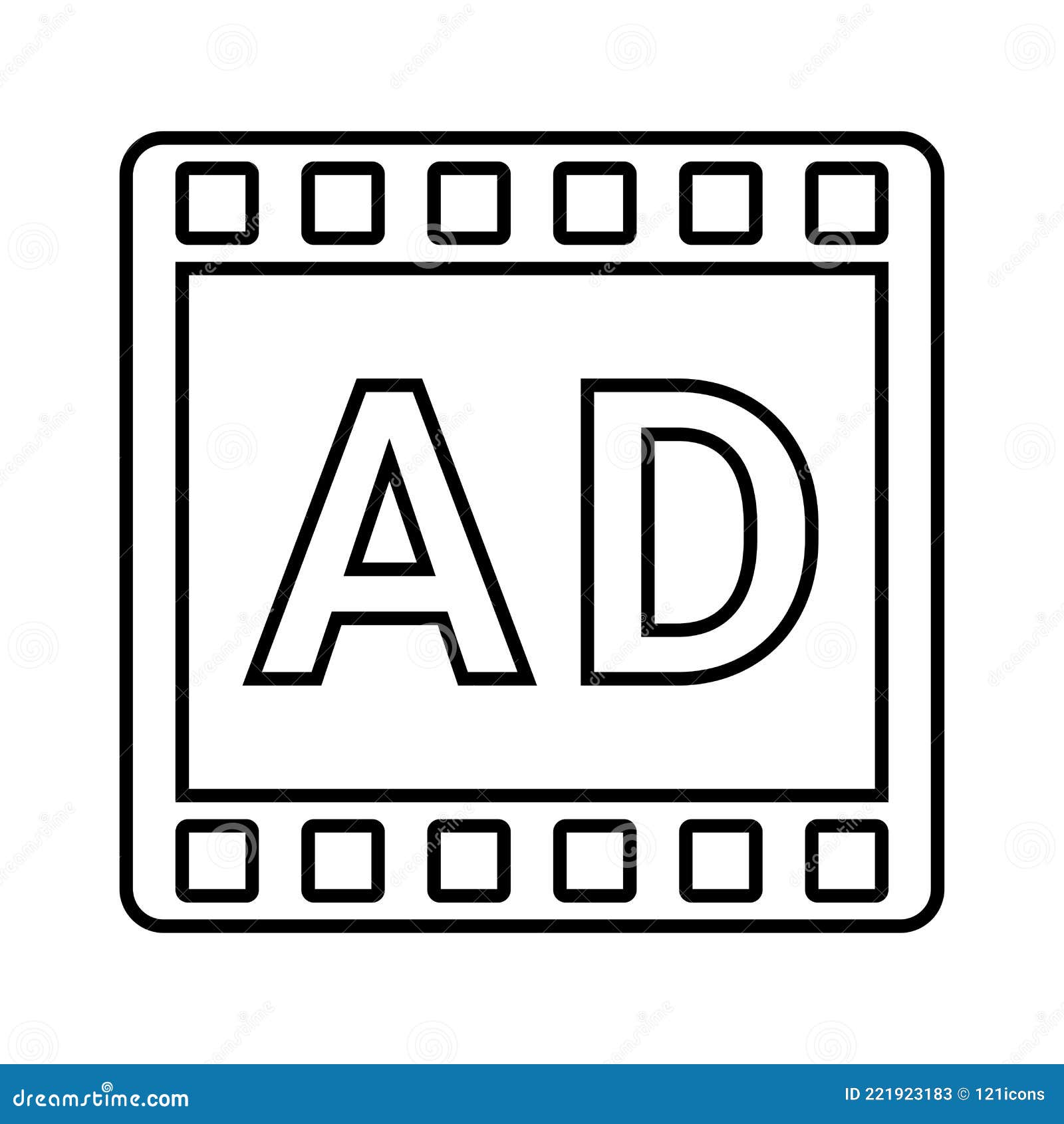 Video, Advertisement, Ad Line Icon. Outline Vector Stock Vector ...