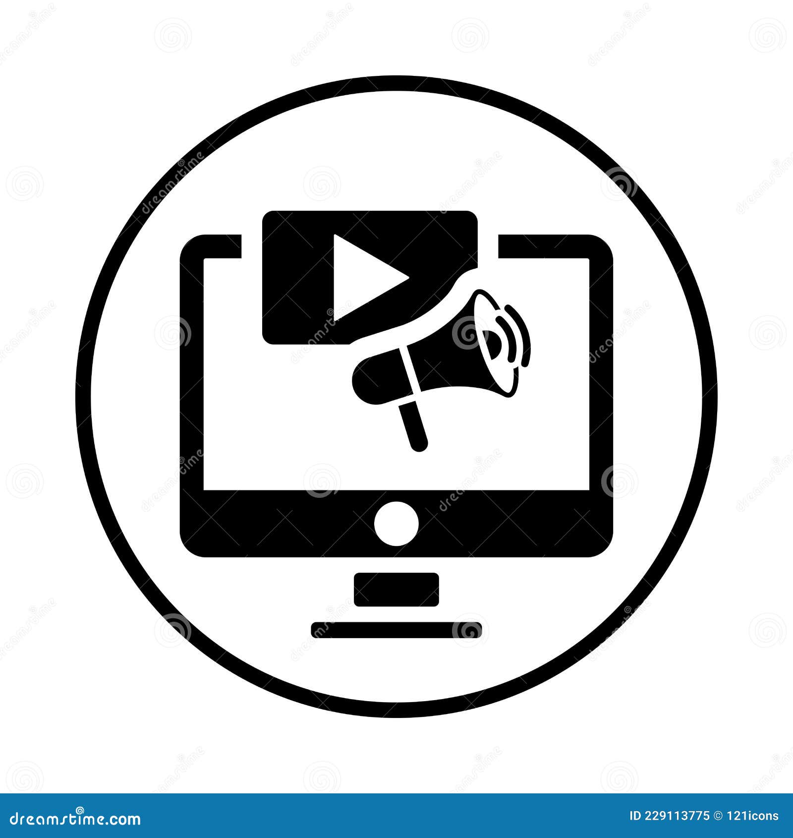 Video, Advertising Icon. Black Vector Graphics Stock Vector ...
