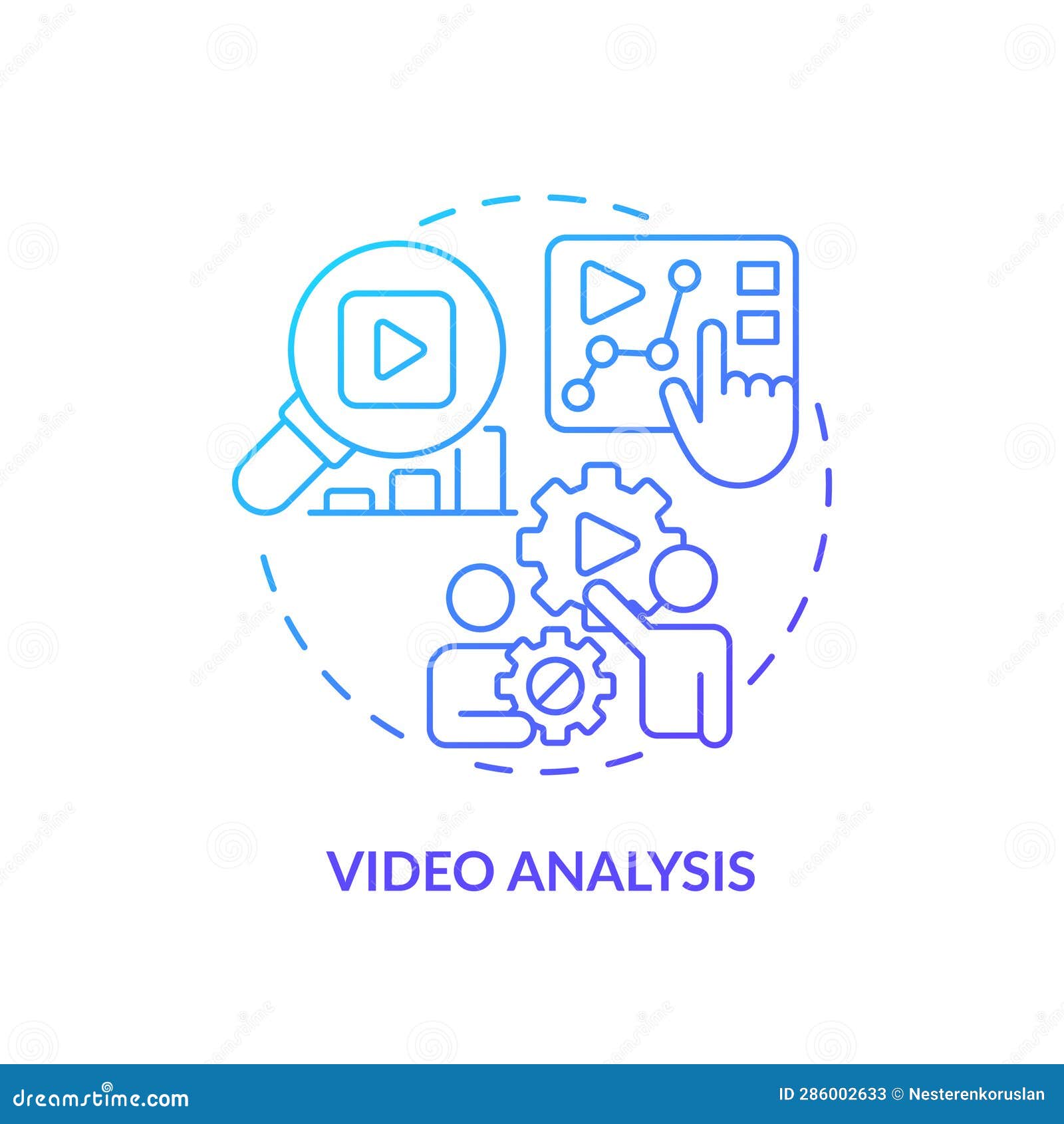 Video Analysis Blue Gradient Concept Icon Stock Illustration ...