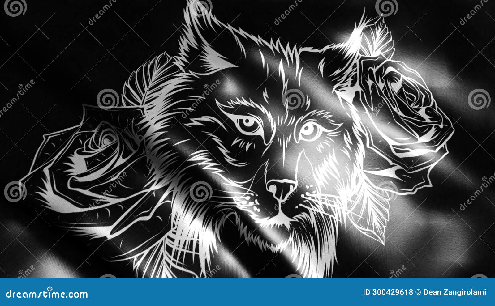 Flag in Loop of Angry Bobcat Face Profile. Stock Footage - Video of ...