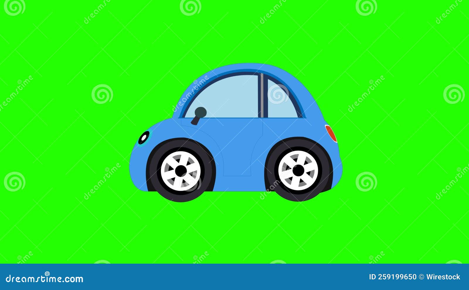 Video Animation of a Blue Moving Car on a Green Background Stock ...
