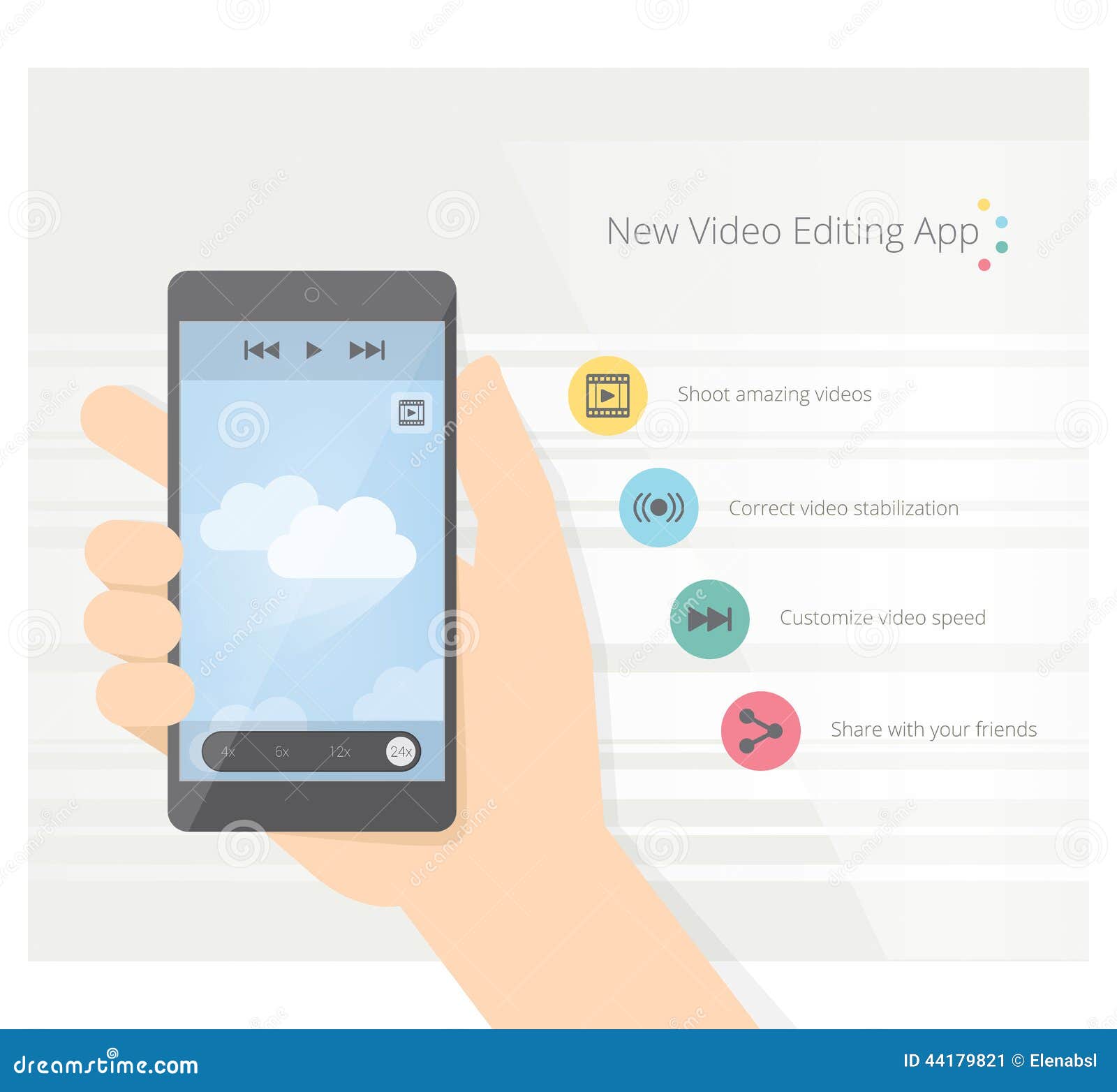 Video app stock vector. Illustration of button, application - 44179821