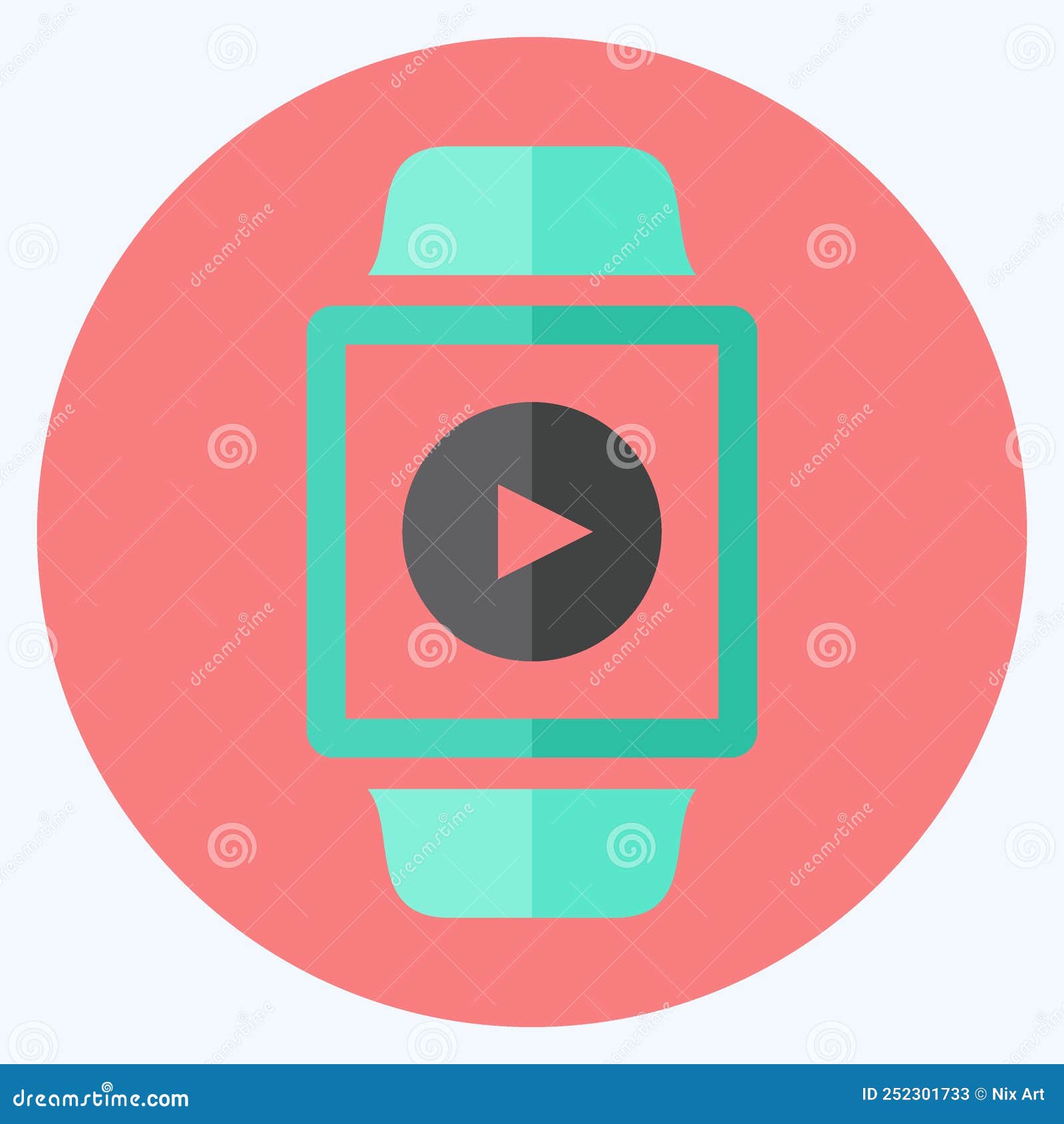 Video App Icon in Trendy Flat Style Isolated on Soft Blue Background ...