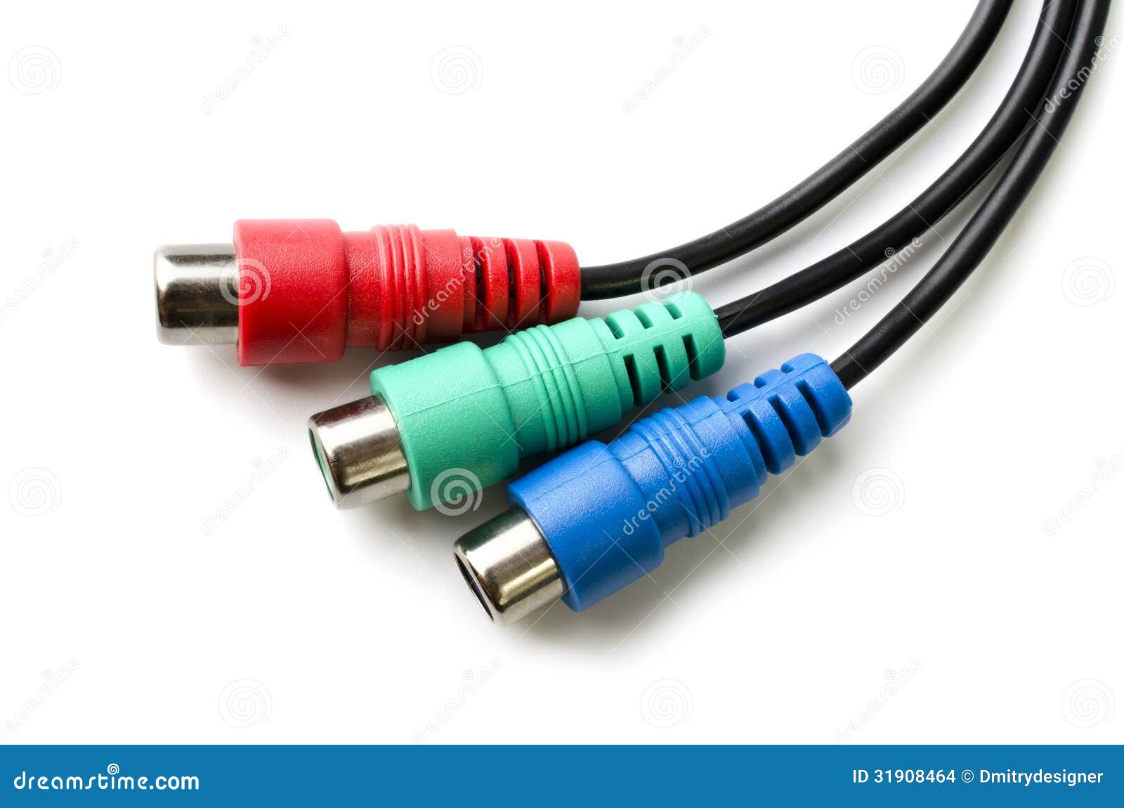 Video and Audio Cable Assembly, Isolated Over White Stock Photo - Image ...