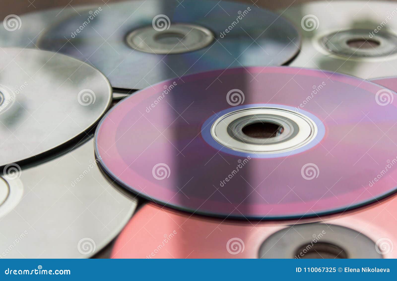 Video and Audio CDs on the Table Stock Image - Image of audio ...