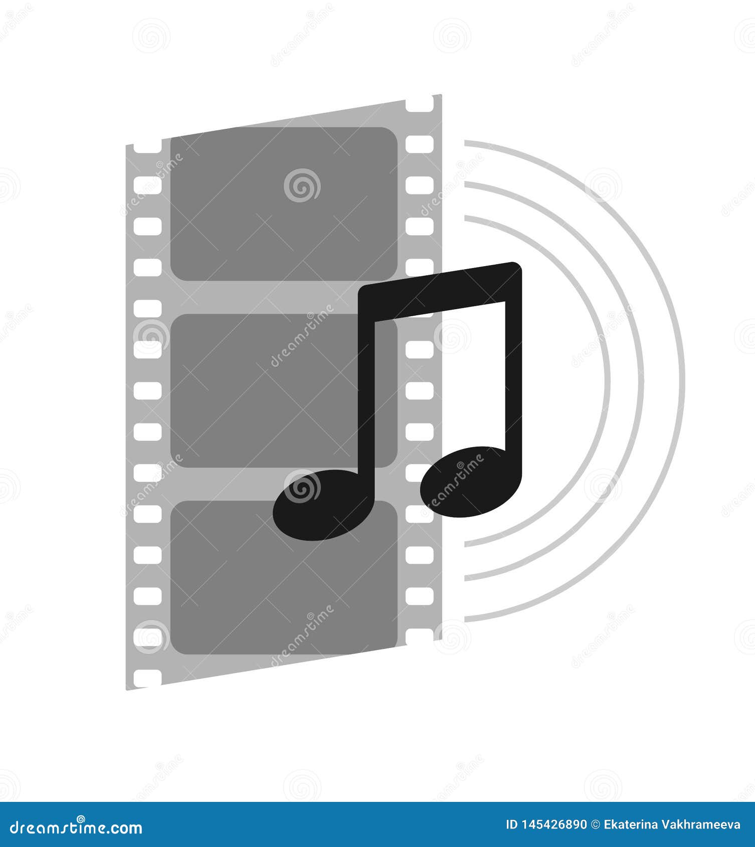 Video and Audio Icon Symbol. Vector Illustration of a Flat Style. Stock ...