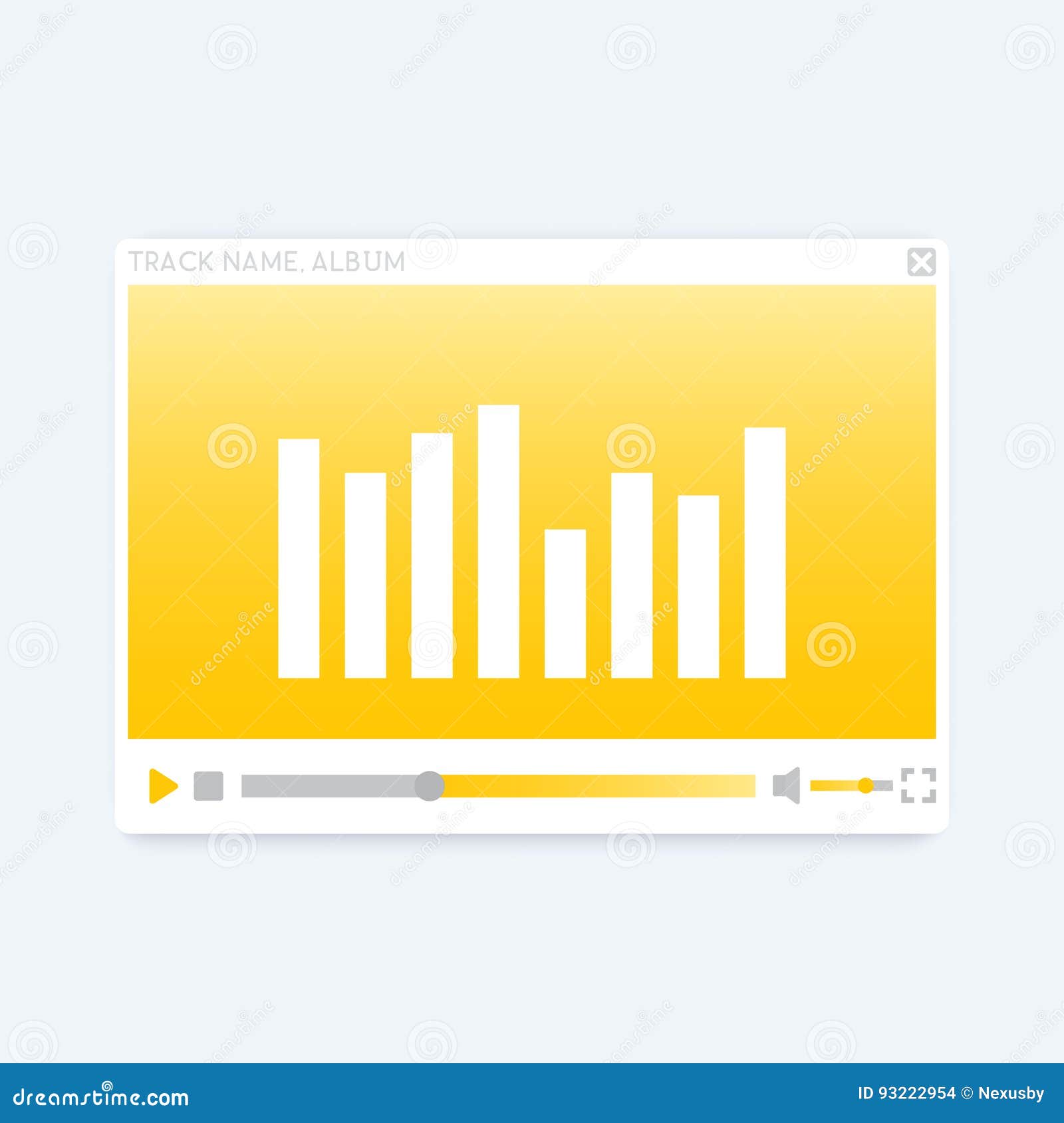 Video, Audio Player Interface, Modern Template Stock Vector ...