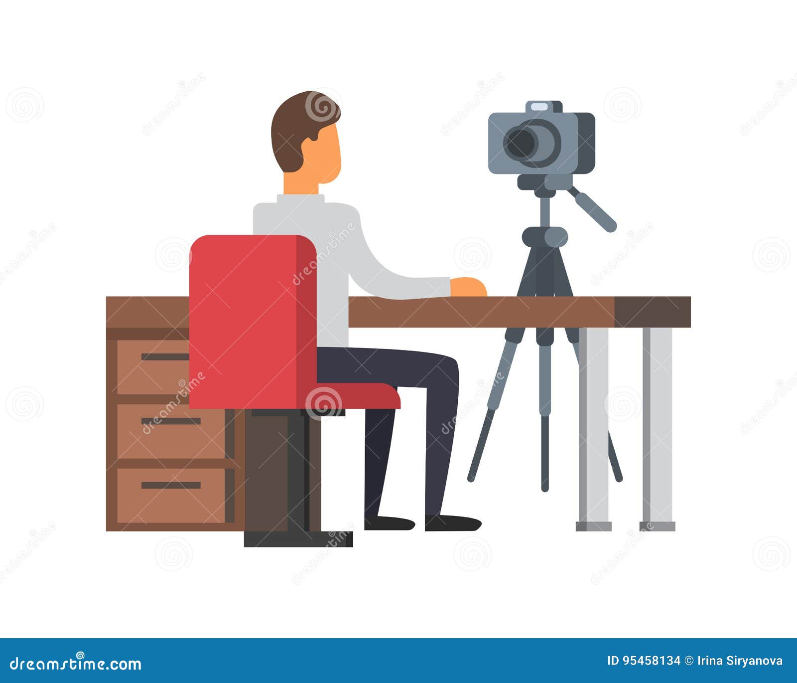 Vlogger Vector Icon On White Background. Flat Vector Vlogger Icon ...