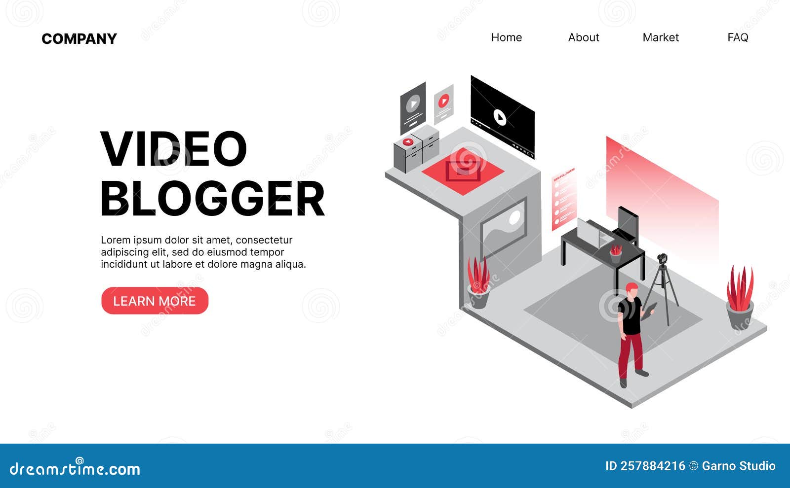 Video Blogger. Vlogging stock vector. Illustration of broadcast - 257884216