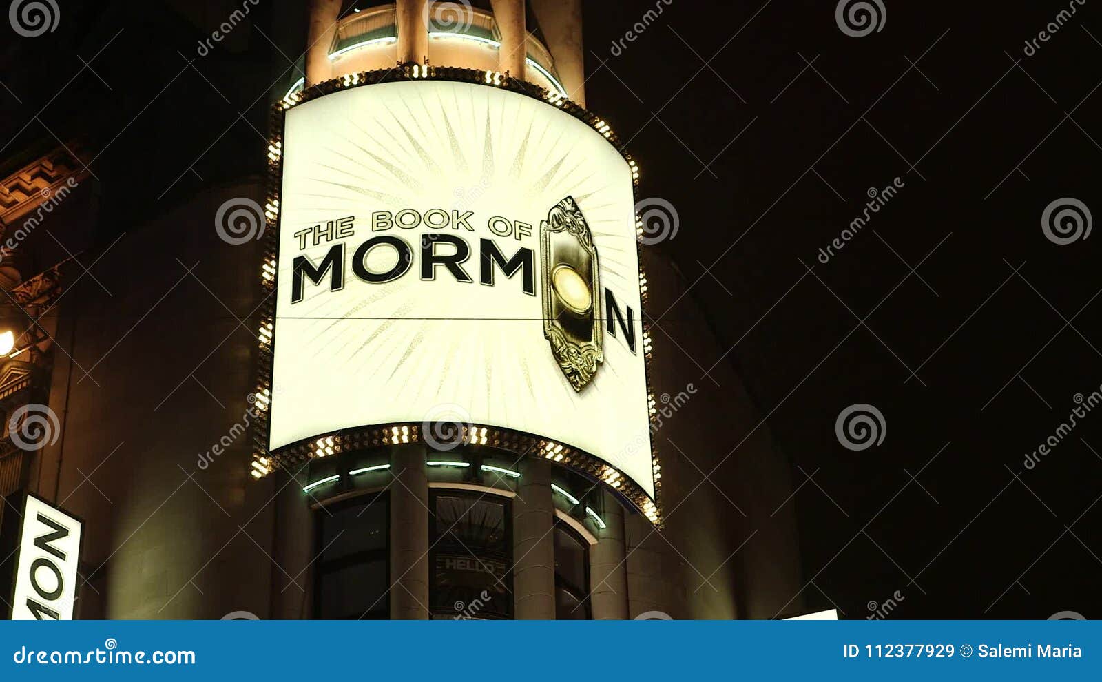 Book of Mormon Sign in London Stock Video - Video of door, elevator ...